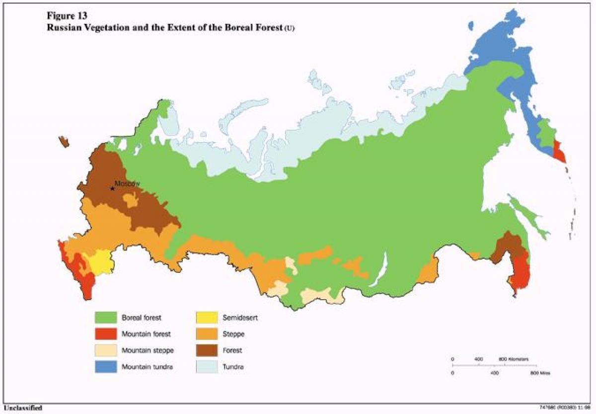 A rússia mapa de vegetação Mapa da Rússia vegetação (Europa de Leste ...